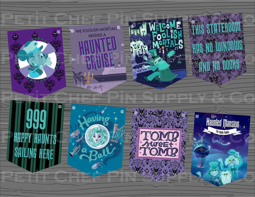 Disney Haunted Manion Stateroom Banner | Editable Cruise Door Decor ...