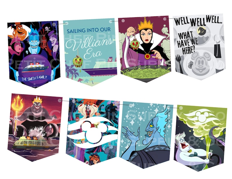Villains Disney Cruise Stateroom Banner | DCL Cruise Decor | Instant ...