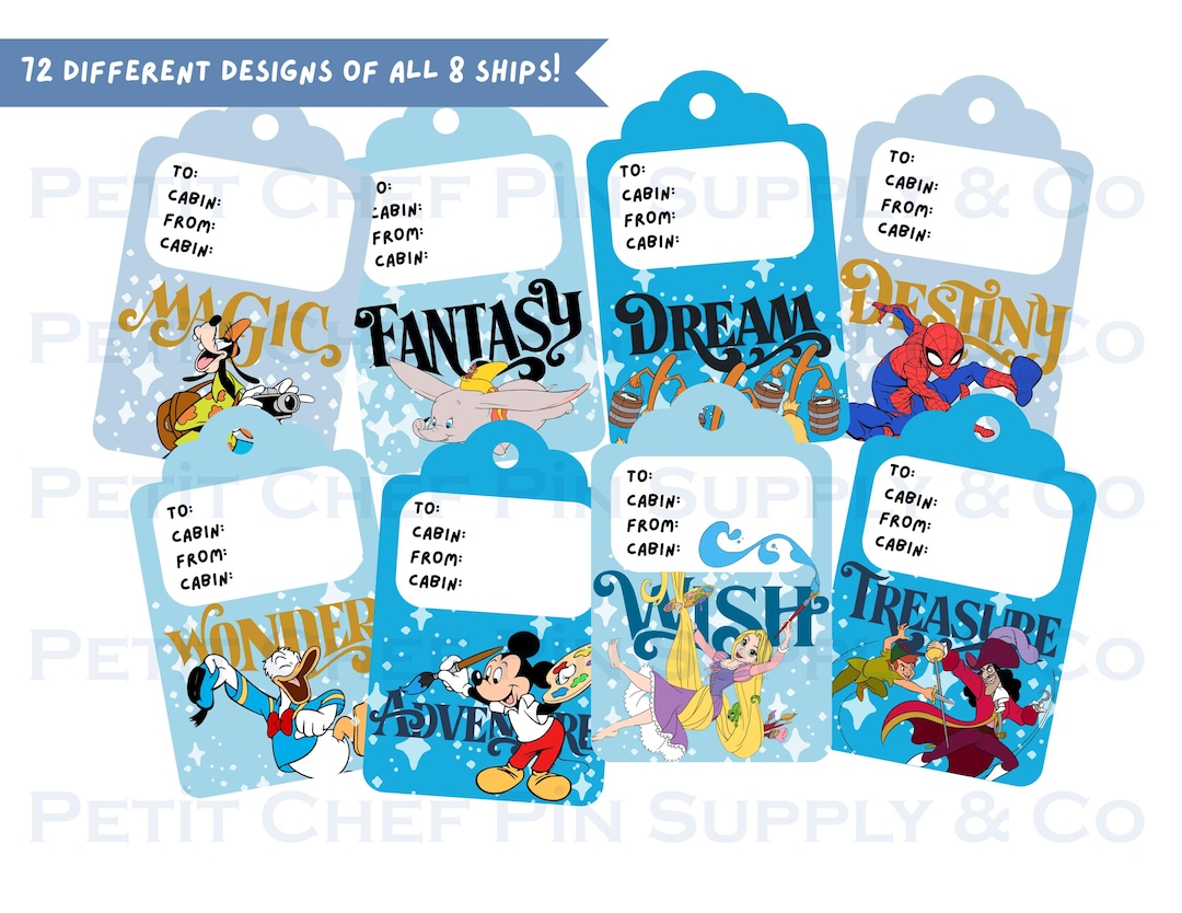Disney Cruise Gift Tags | Pixie Dust and Fish Extenders | Editable ...