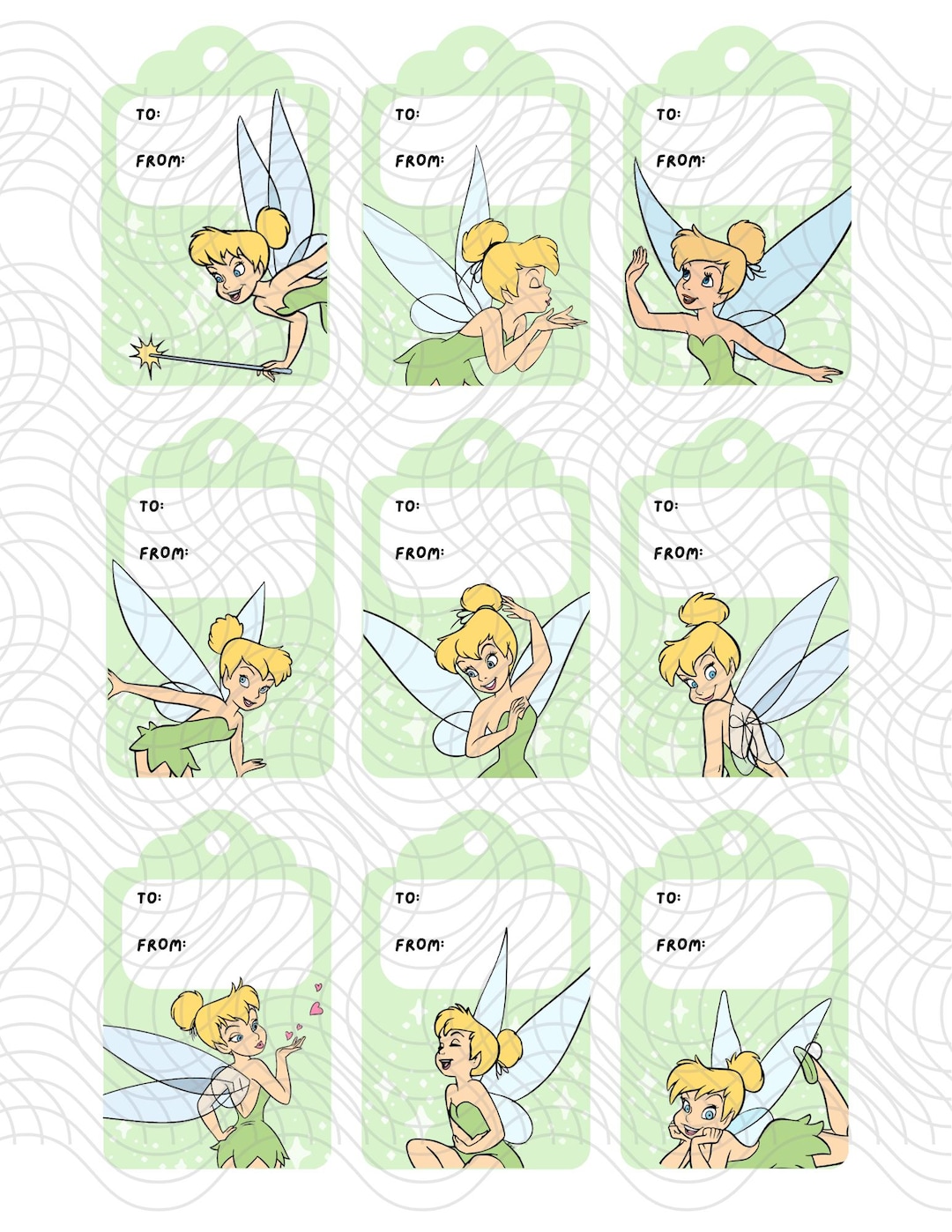 Tinkerbell Disney Cruise Gift Tags | Pixie Dust Fish Extender (digital ...