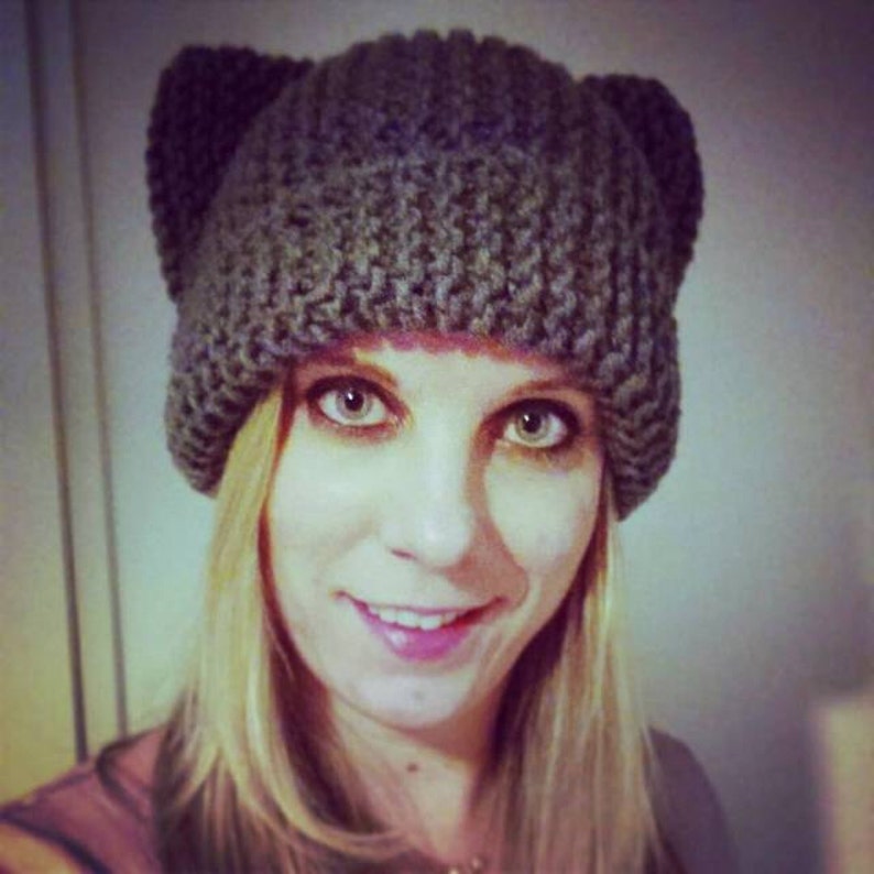 Gray Cat Hat Knit Cat Ear Hat Cat Ear Beanie Light Gray Cat | Etsy