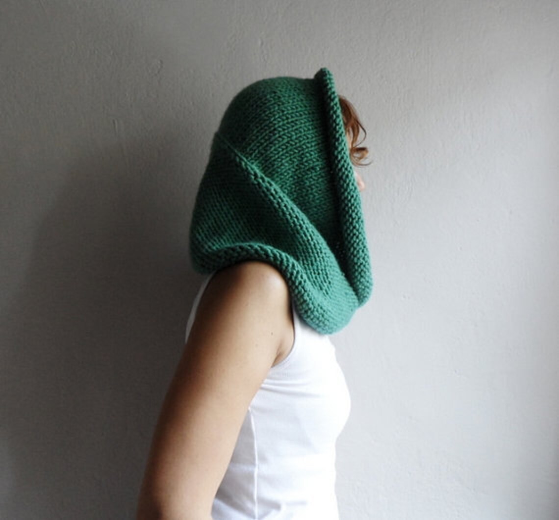 Knit Chunky Cape Hood Cowl Shawl Neckwarmer Loop Scarf Infinity Scarf ...