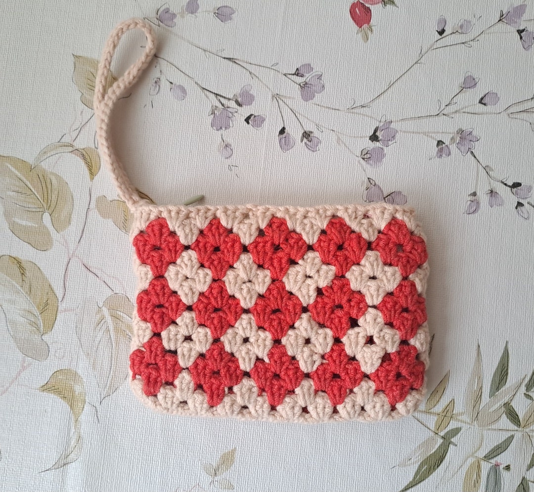Crochet Coin Purse, Crocheted Wallet, Small Handmade Wallet, Card ...