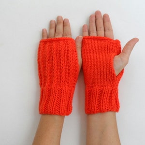 Fingerless Gloves Orange, Pumpkin Wrist Warmers - Etsy
