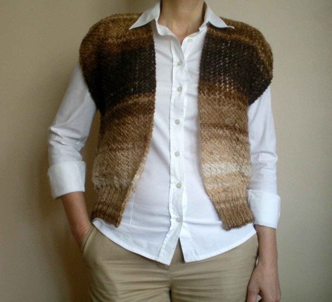 Brown Vest Women Vest Knit Vest Brown Vest | Etsy