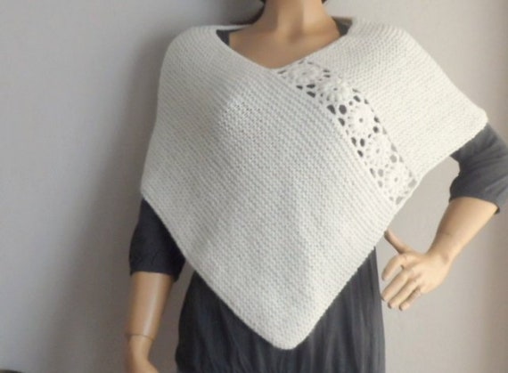 Cream Poncho Wedding Poncho Ivory Poncho Hand Knitted | Etsy