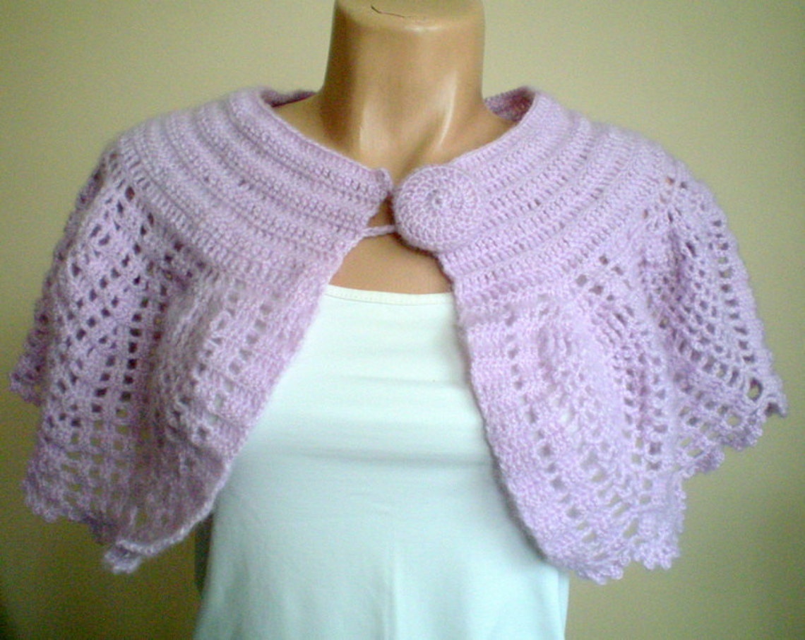 Crochet Bolero in Lilac Pink Wedding Shrug Bridal Cape - Etsy