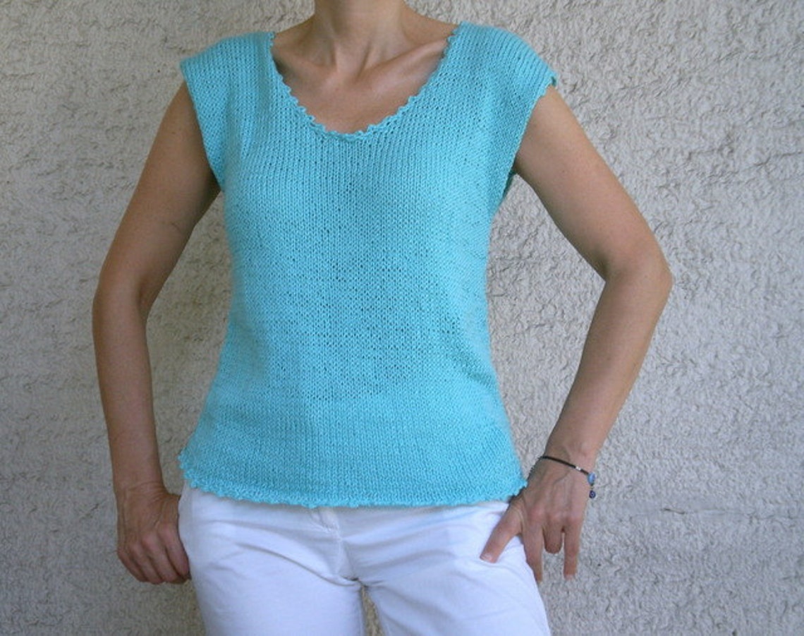 Women Sweater Cotton Sweater Aqua Blue Sweater - Etsy