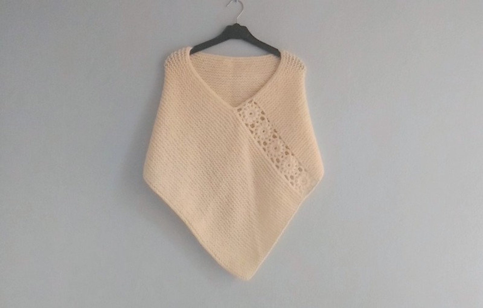 Cream Poncho Wedding Poncho Ivory Poncho Hand Knitted - Etsy