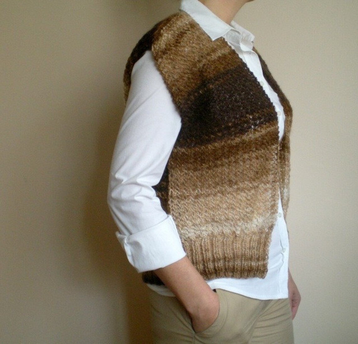 Brown Vest Women Vest Knit Vest Brown Vest | Etsy
