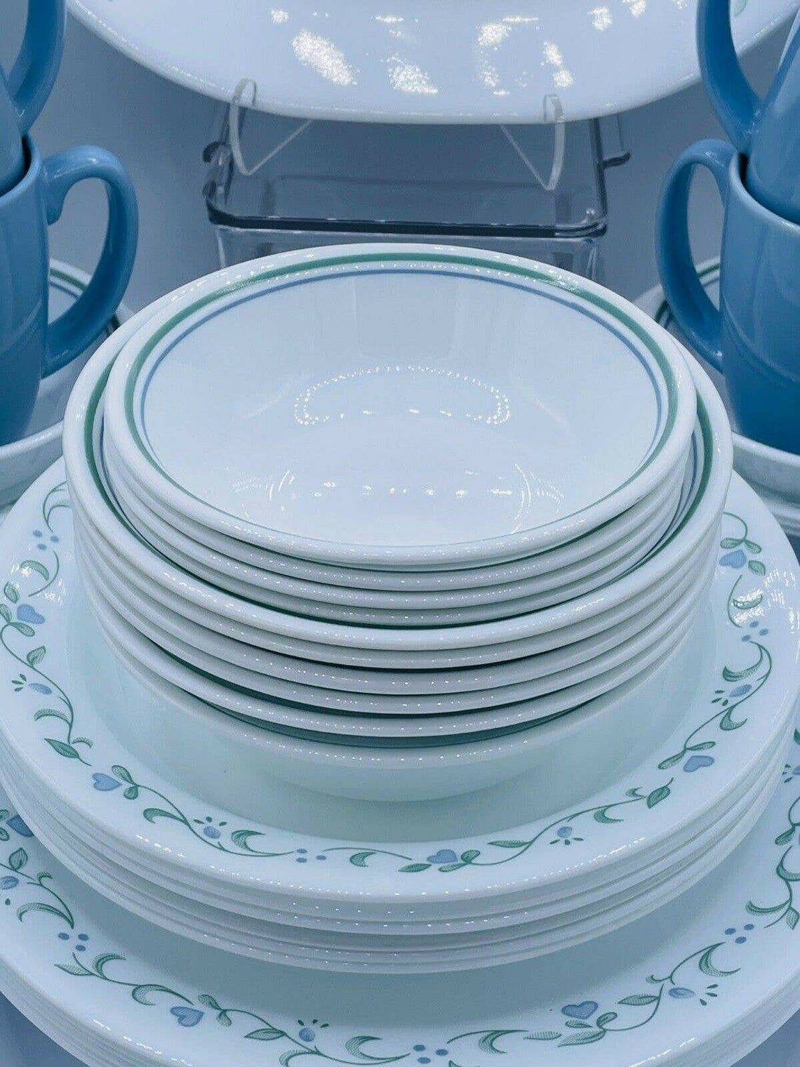 Corelle Country Cottage 37 Pc Dinnerware Set Pasta Plates Platter Mugs ...