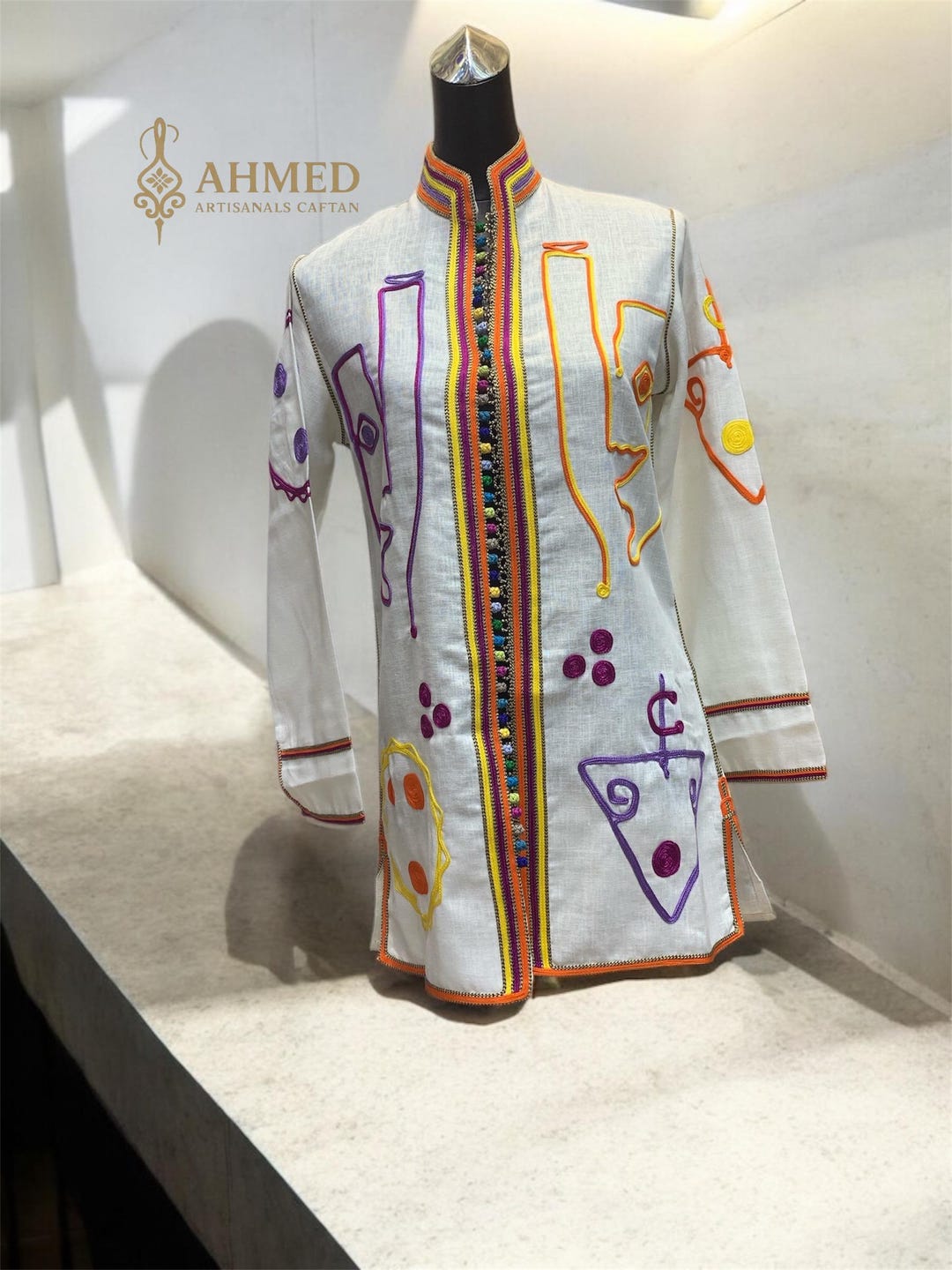 Traditional Amazigh Moroccan Jacket – Berber Embroidered Coat for Women ...