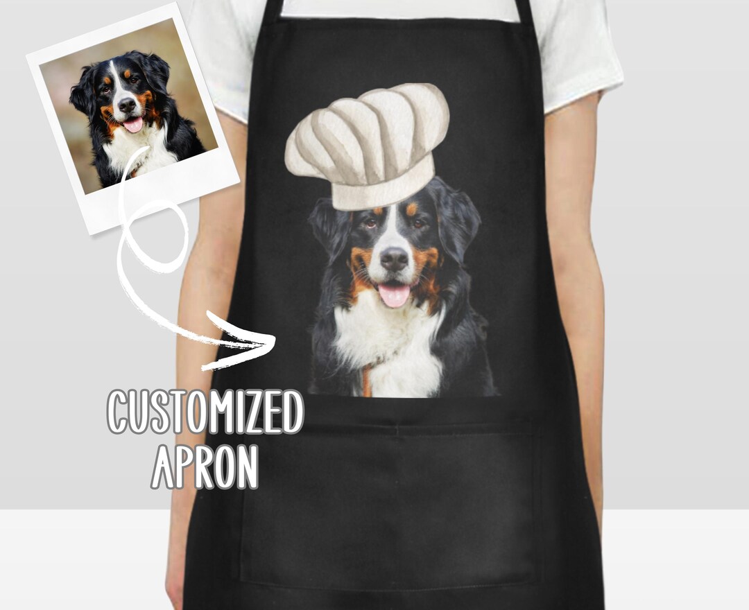 Personalized Apron With Pet Photo, Workshop Apron With Pockets, Custom ...