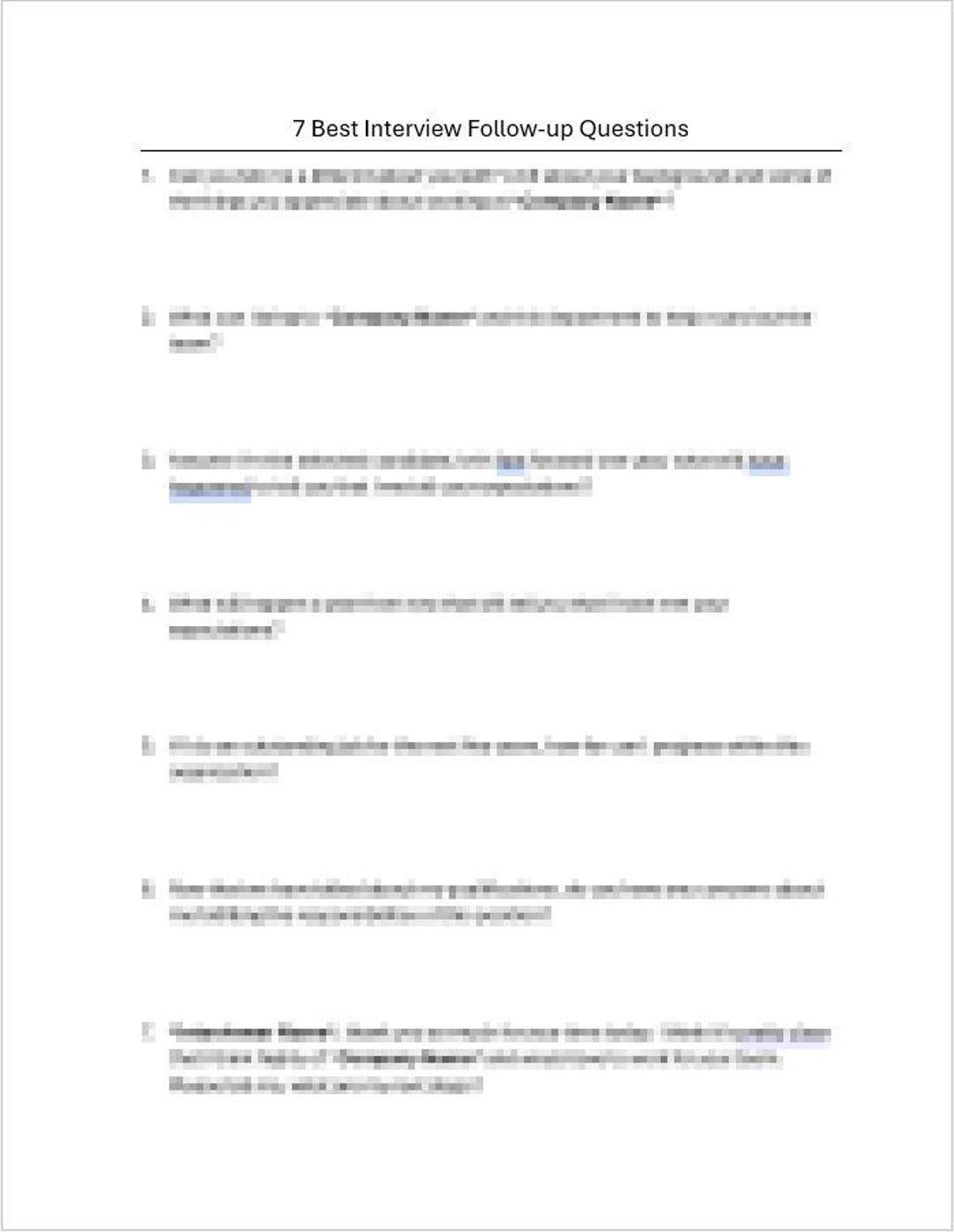 7 Best Interview Follow up Questions - Stand Out - Very Professional ...