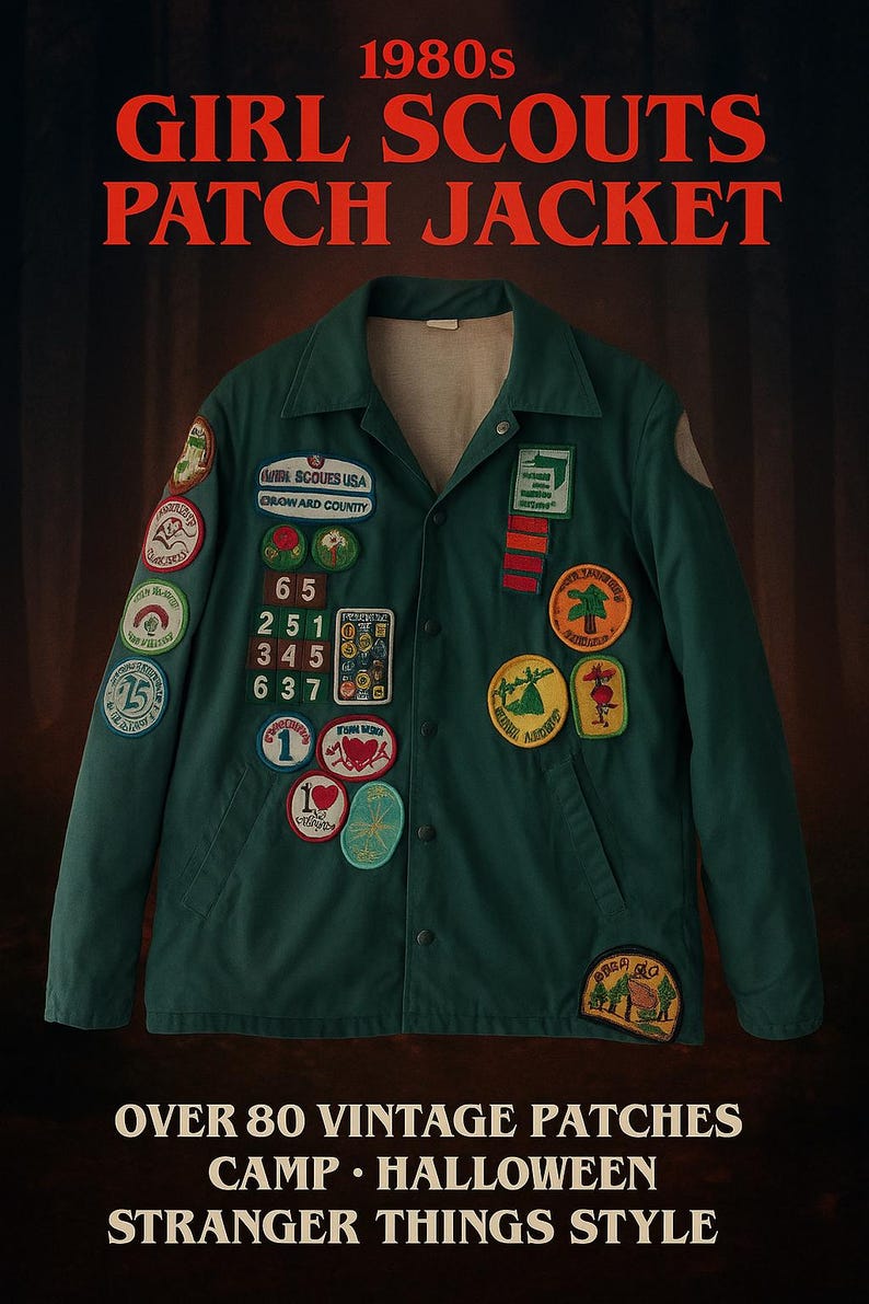 Vintage Girl Scouts Patch Jacket – 1980s Halloween Camporee – Over 80 ...