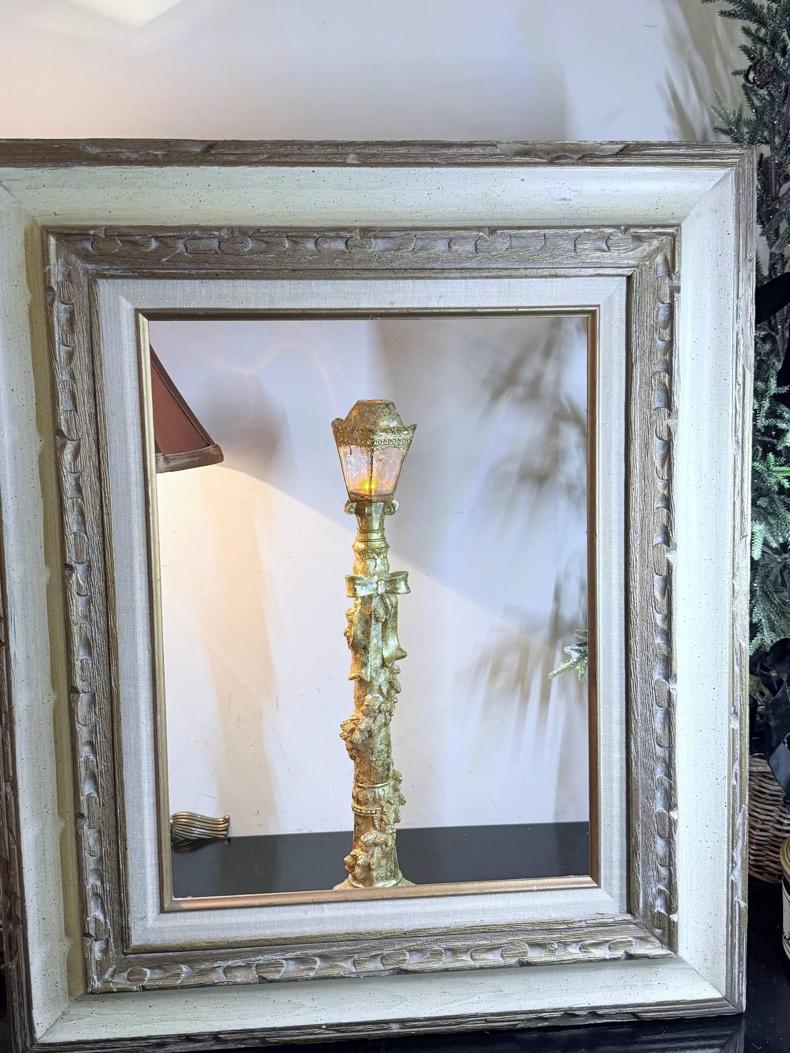 Vintage French Style Wooden Frame With Linen Liner, European Wall Decor ...