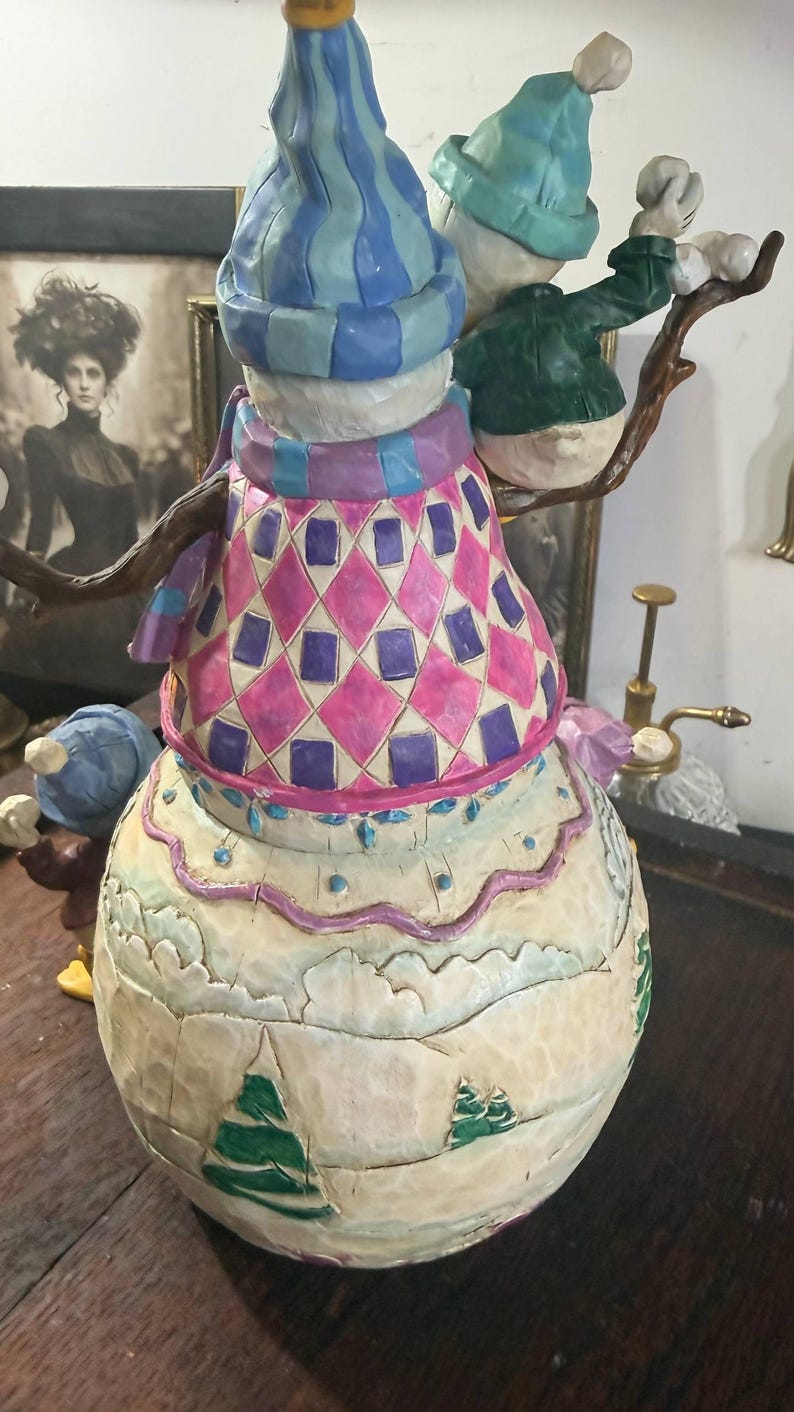 Disney Jim Shore Donald Duck Christmas Snowman Figurine 2005 Disney ...