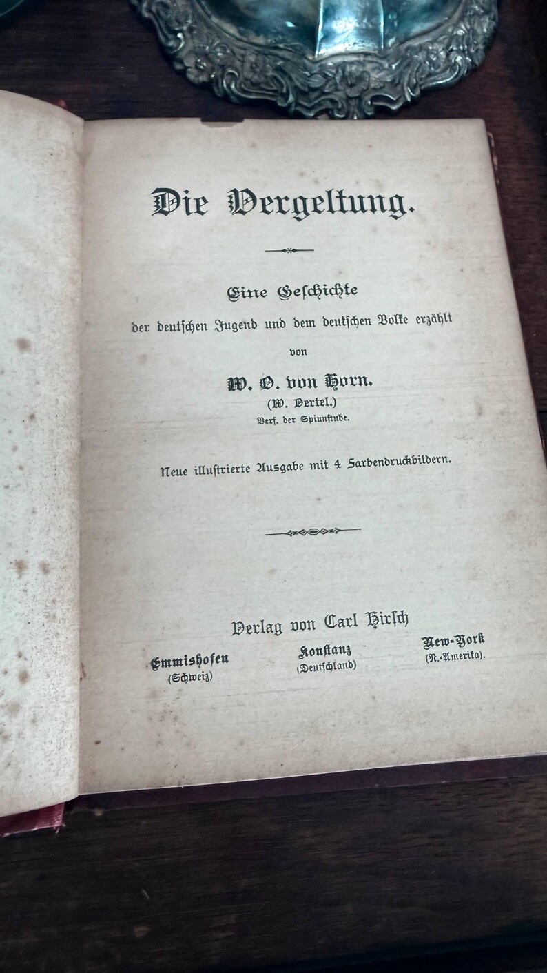 Antique German Book - 19th Century Illustrated Edition, Bright ...