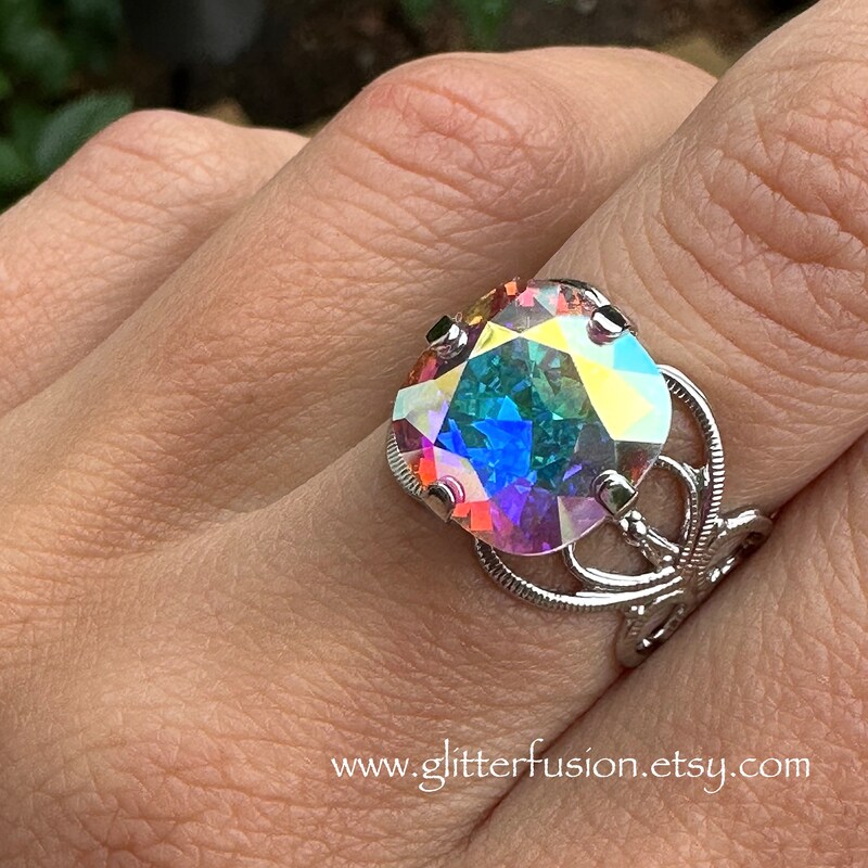 Iridescent Ring - Etsy