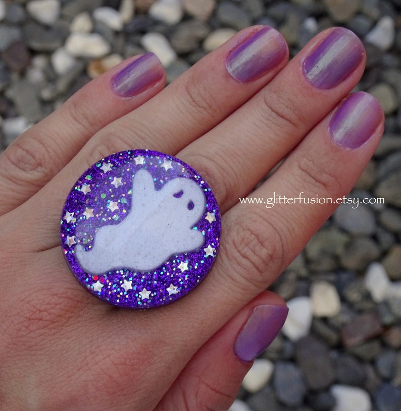 Spooky Ghost Creepy Chic Halloween Resin Statement Ring - Etsy