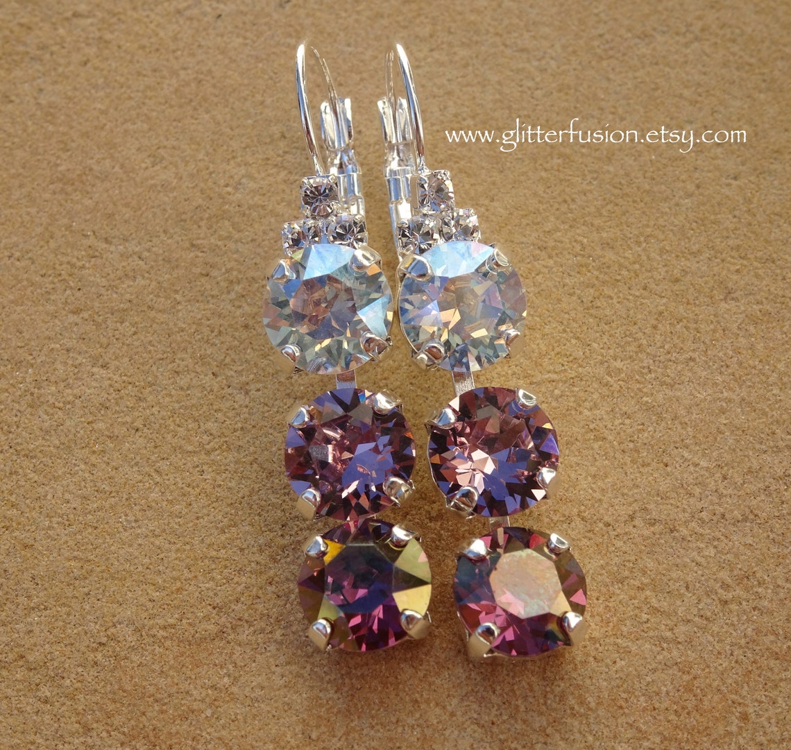 Lilac Shadow Light Amethyst & Moonlight Swarovski Crystal | Etsy