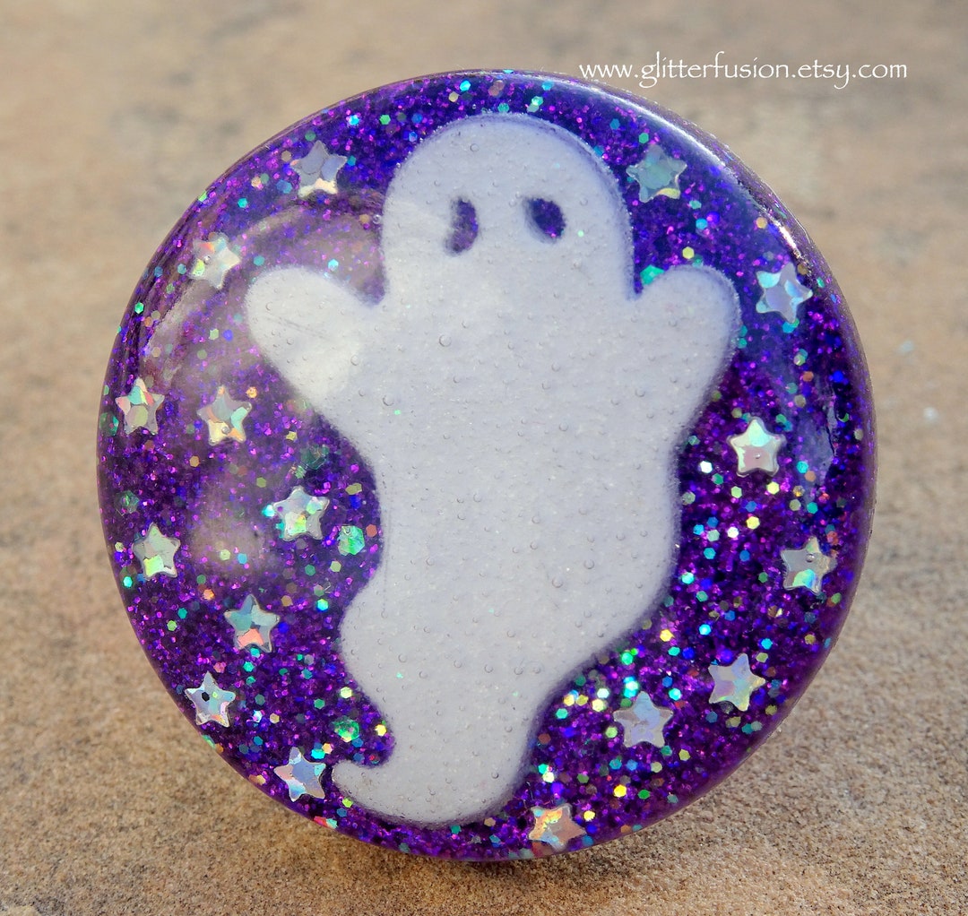 Spooky Ghost Creepy Chic Halloween Resin Statement Ring, Amethyst ...