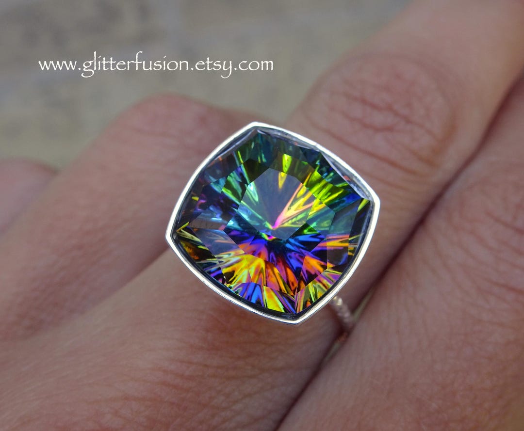 Vitrail Medium Swarovski Mystic Square Crystal Statement Ring, Big 14mm ...