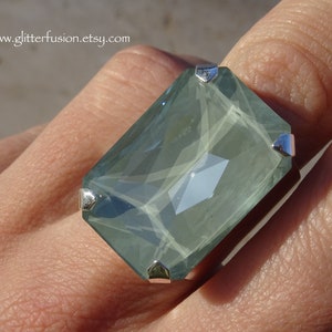 NEW COLOR Agave Ignite Swarovski Crystal Statement Ring, Big Sage Green ...