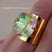 Luminous Green Swarovski Mystic Square Crystal Ring Big 18mm - Etsy