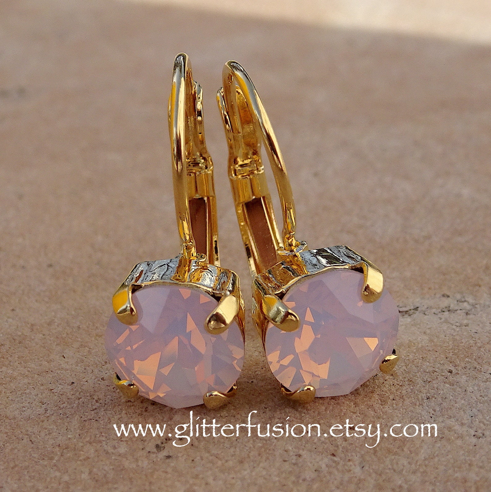 Rose Water Opal Swarovski Crystal Statement Earrings Light - Etsy