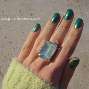 NEW COLOR Agave Ignite Swarovski Crystal Statement Ring, Big Sage Green ...
