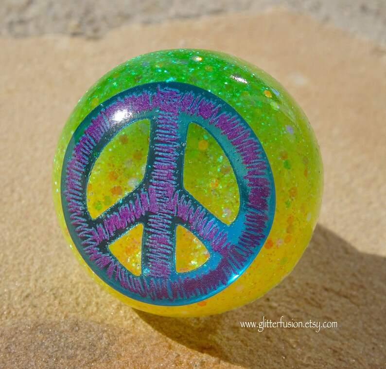 Lime Green Ombre Peace Sign Resin Statement Ring Neon Kawaii - Etsy