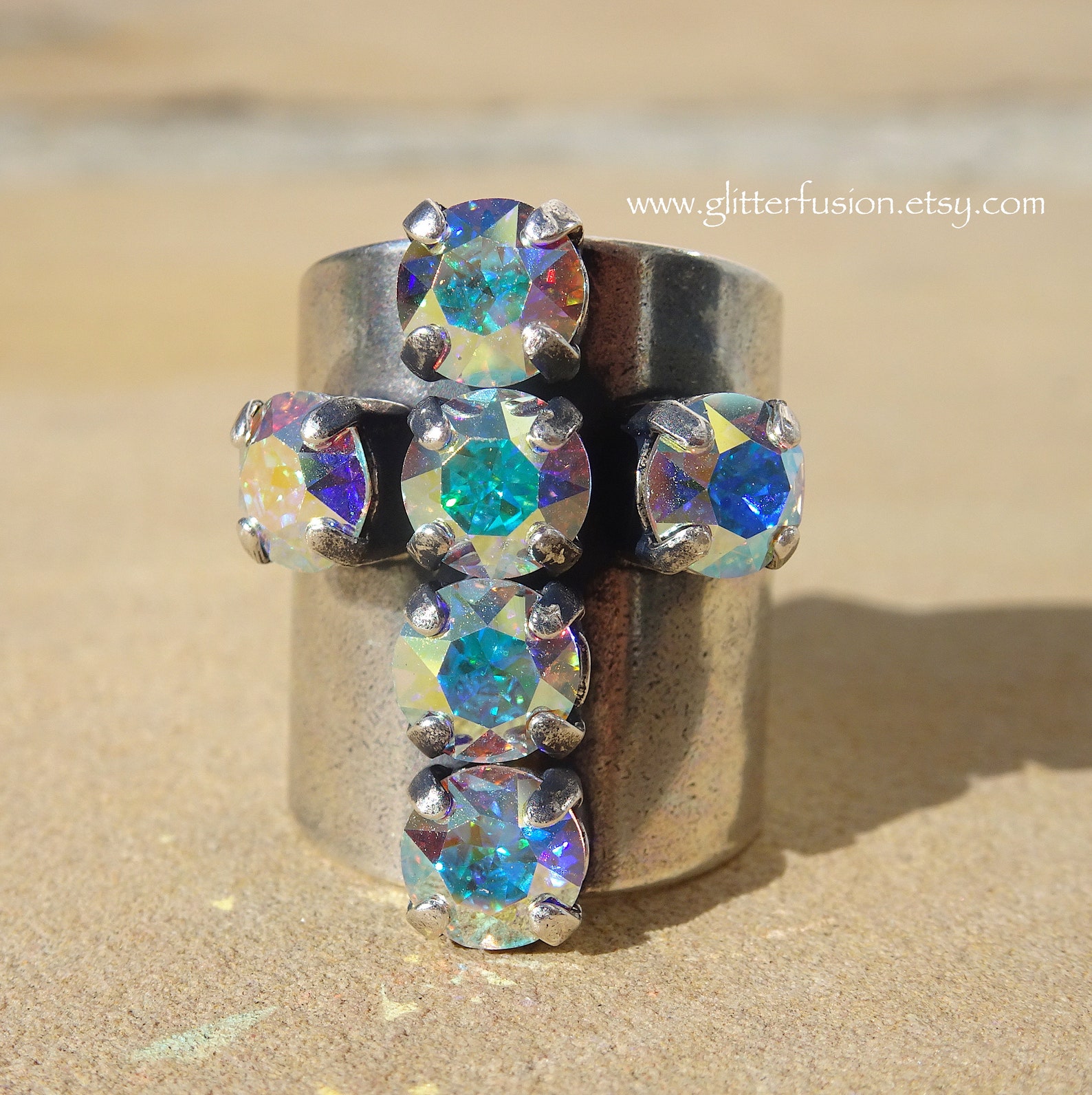 Aurora Borealis Swarovski Crystal Cross Statement - Etsy