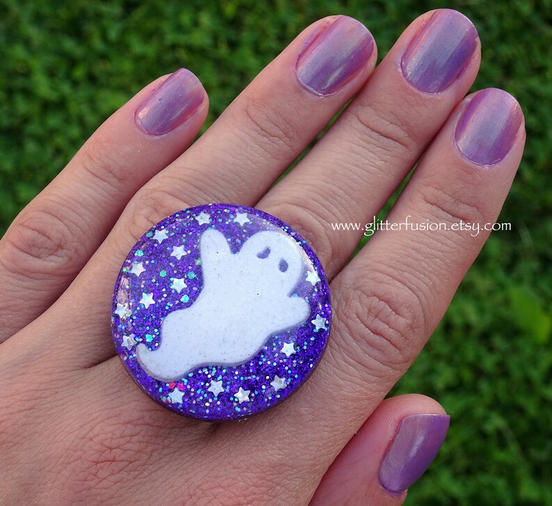 Spooky Ghost Creepy Chic Halloween Resin Statement Ring - Etsy
