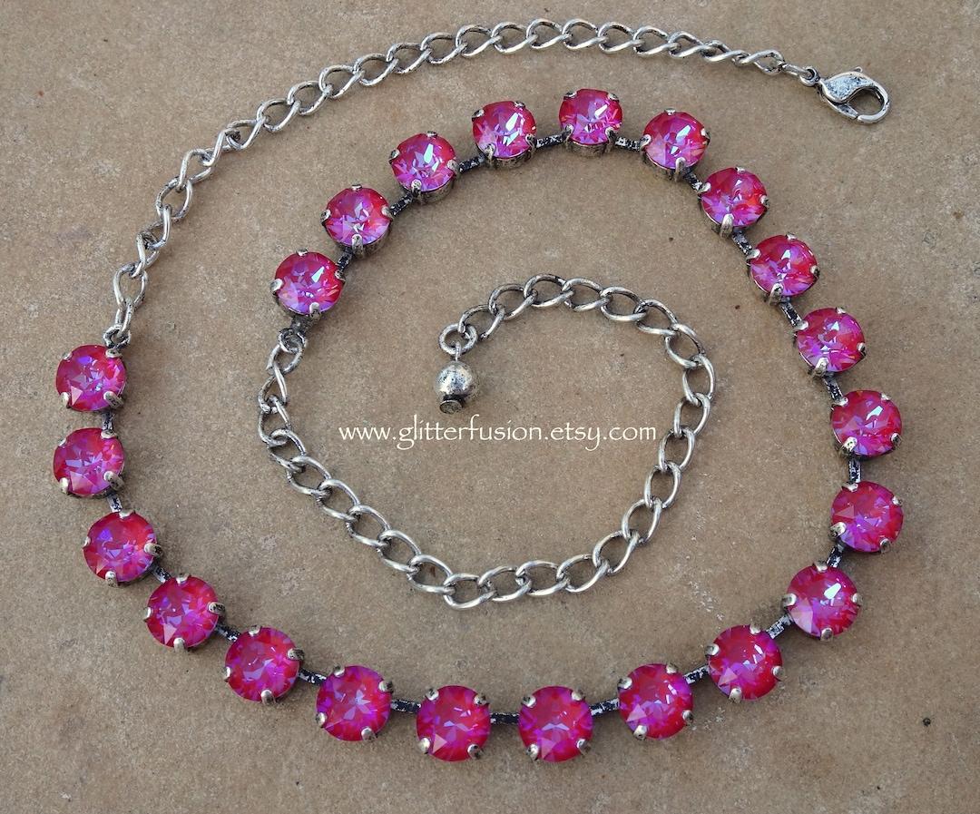 Royal Red Delite Swarovski Crystal Statement Necklace, Red Crystal ...