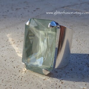 NEW COLOR Agave Ignite Swarovski Crystal Statement Ring, Big Sage Green ...