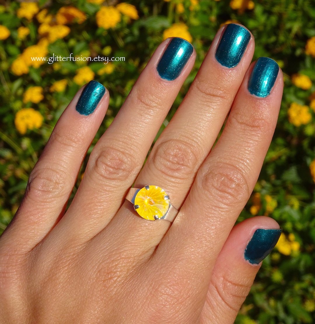 Sunshine Delite Swarovski Crystal Statement Ring, Yellow Crystal ...