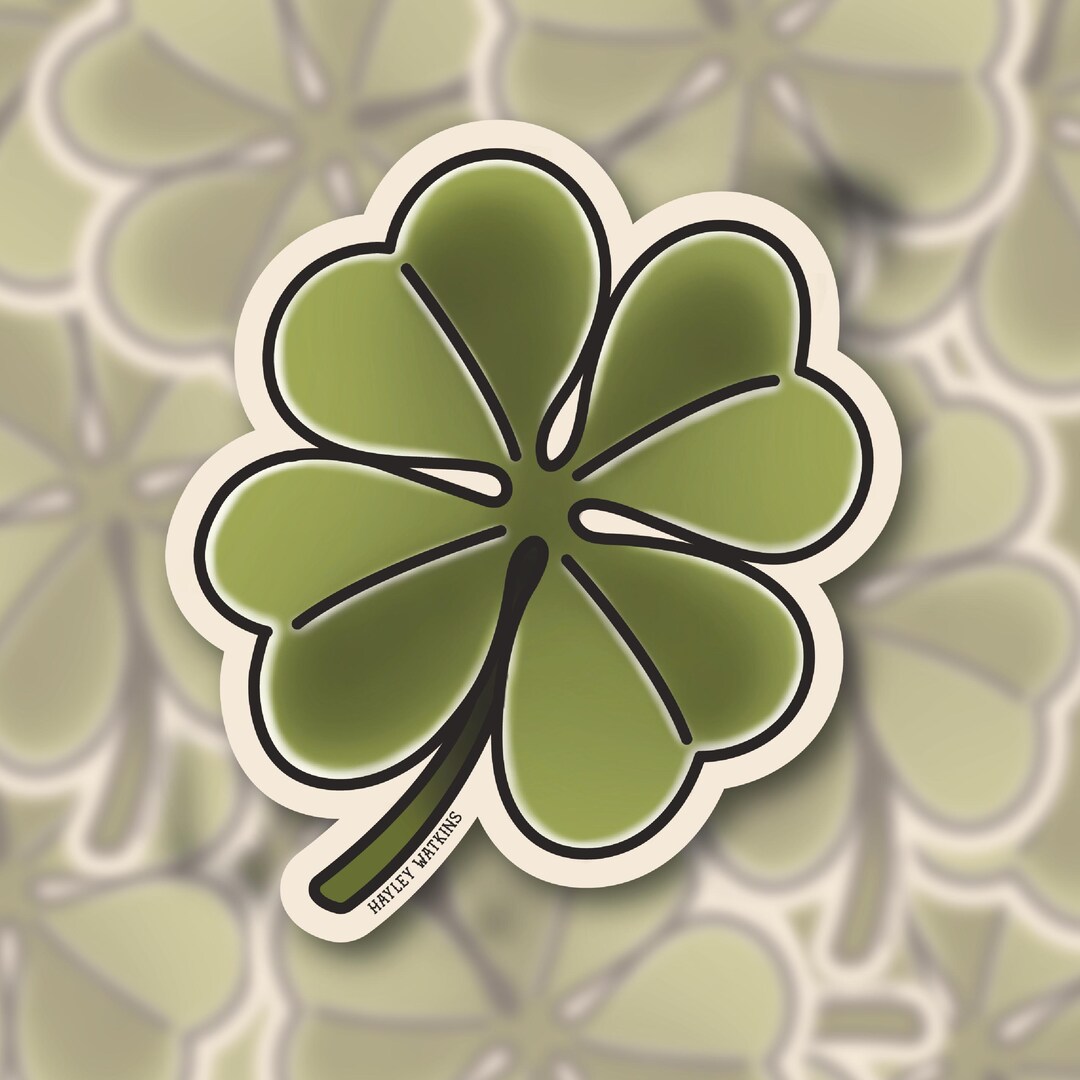 4 Leaf Clover Sticker - Etsy