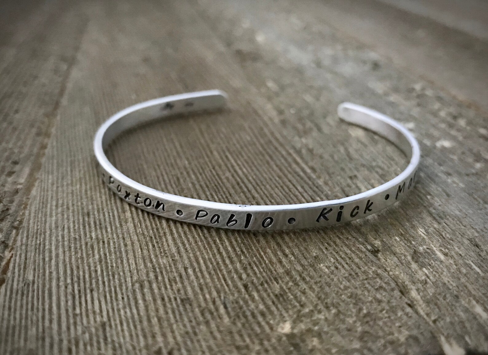 Custom Personalized Handstamped Cuff Bracelet Sterling Silver - Etsy