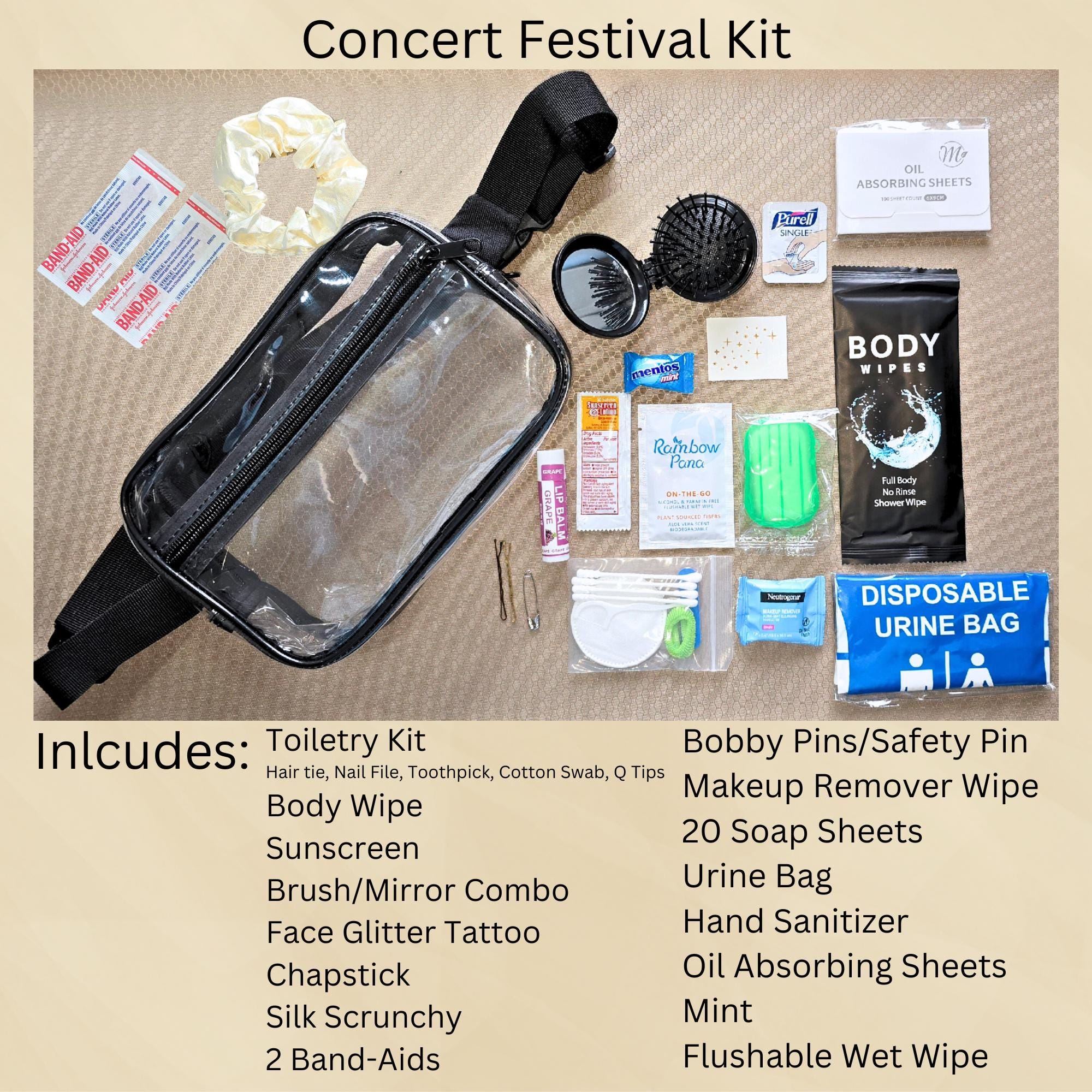Ultimate Festival Survival Kit: Rave Gear Essentials Bag for Concerts ...