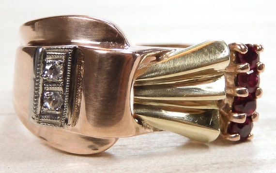 Retro Estate Vintage Ruby Engagement Ring Size 4.25 UK-H1/2 | Etsy