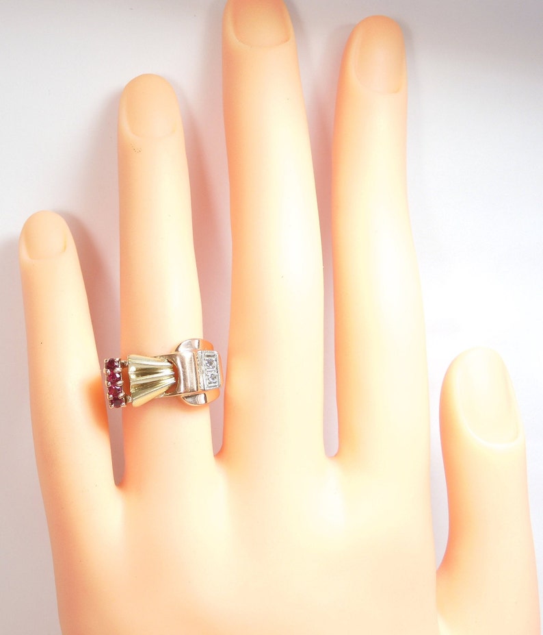 Retro Estate Vintage Ruby Engagement Ring Size 4.25 UK-H1/2 | Etsy