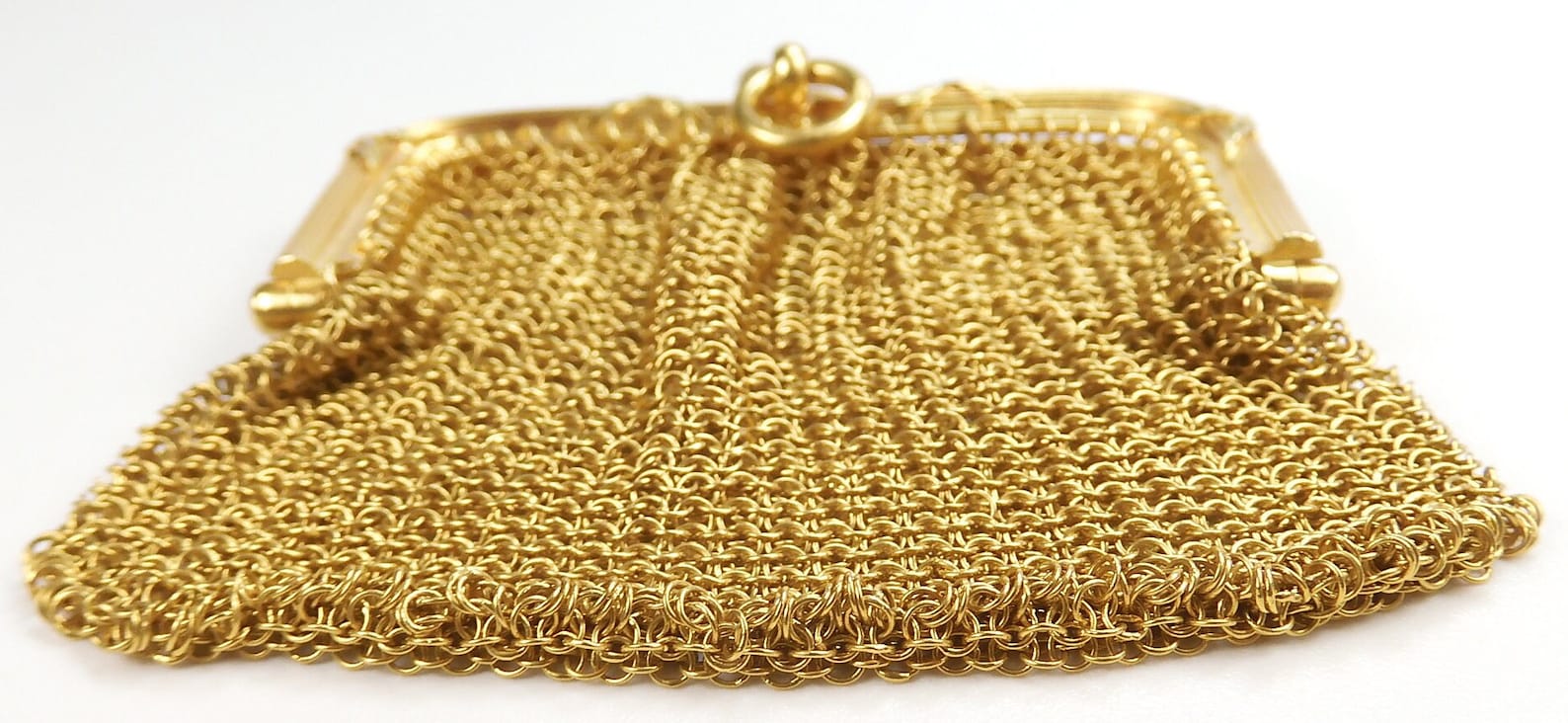 Victorian 1890's Edwardian French 23K Yellow Gold Mesh Purse 27.8 Grams ...