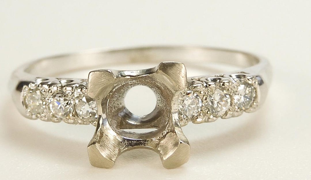 Antique 1920's Mounting Semi-mount Hold 6.5MM -7MM Ring Size 10.5 UK-U1 ...