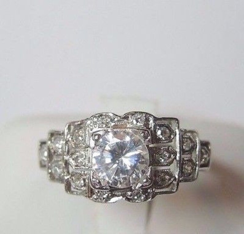 Antique Art Deco Vintage Diamond Platinum Ring Setting | Etsy