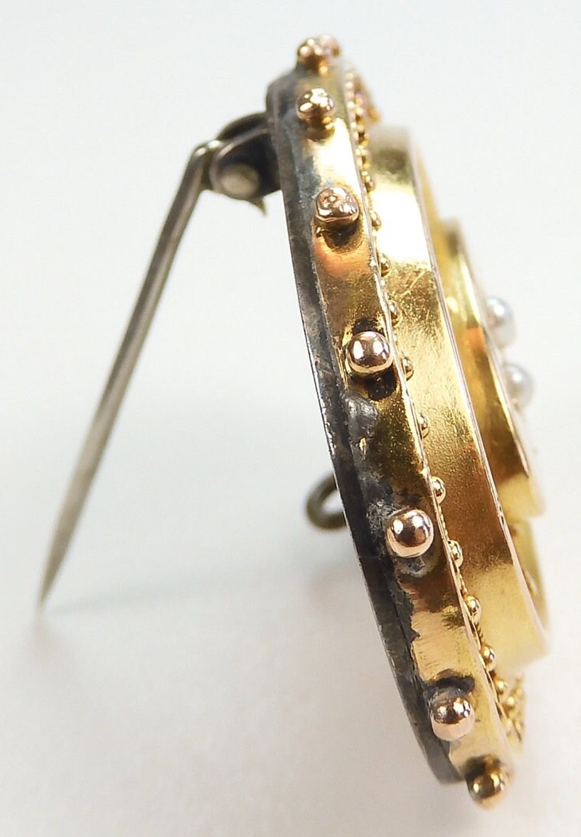 Victorian 14k/silver Etruscan Seed Pearl Brooch Pin Circa 1880's - Etsy