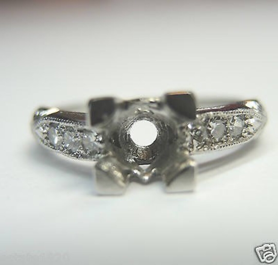 Antique Diamond Platinum Art Deco Engagement Ring Setting | Setting ...