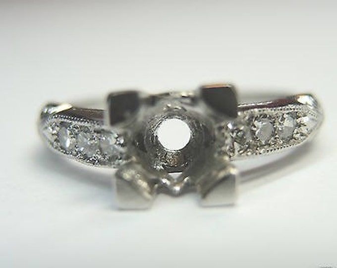 Antique Diamond Platinum Art Deco Engagement Ring Setting Setting Will ...