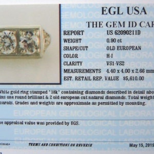 Vintage Antique Diamond White Gold Engagement Ring EGL USA | RE: 803 - Etsy