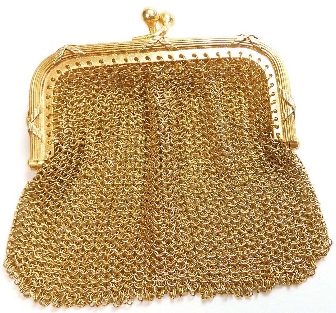 Victorian 1890's Edwardian French 23K Yellow Gold Mesh Purse 27.8 Grams ...